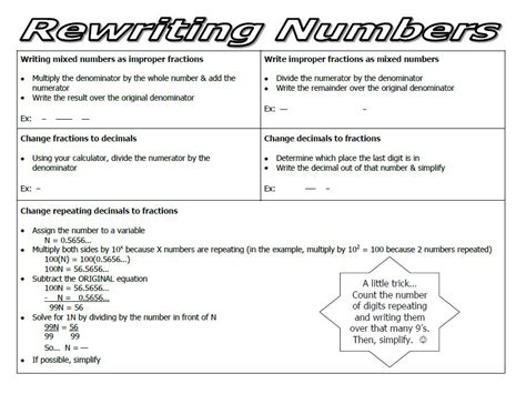 Mrs Emery S PreAlgebra Class Number Sense Foldable