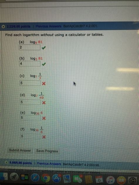 Solved Find Each Logarithm Without Using A Calculator Or Chegg Com