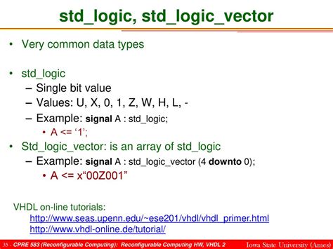 Cpre 583 Reconfigurable Computing Vhdl Overview Ppt Download