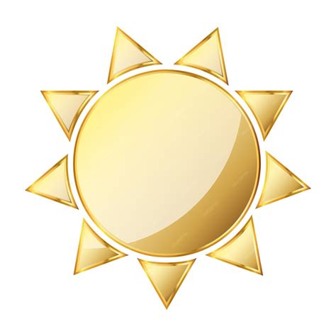 Premium Vector Sun Icon Gold Illustration Gold Sun Icon On White