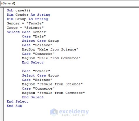 How To Use Vba Case Statement 13 Examples Exceldemy