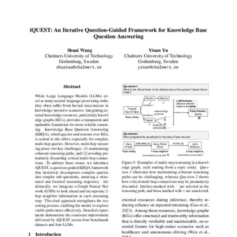 Iquest An Iterative Question Guided Framework For Knowledge Base Question Answering Acl Anthology