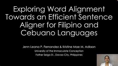 Underline Exploring Word Alignment Towards An Efficient Sentence Aligner For Filipino And