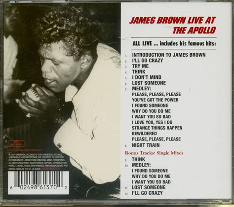 James Brown Cd Live At The Apollo 1962 Expanded Edition Bear