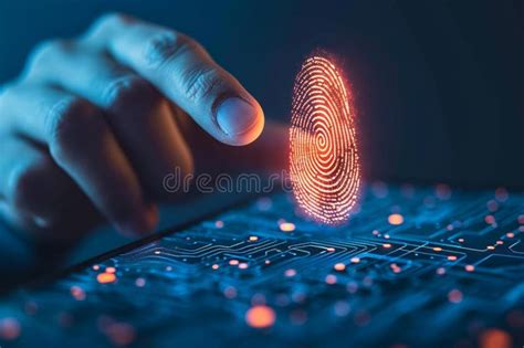 Biometric Gateway Businessmans Fingerprint Grants Secure Access To Sensitive Data Stock