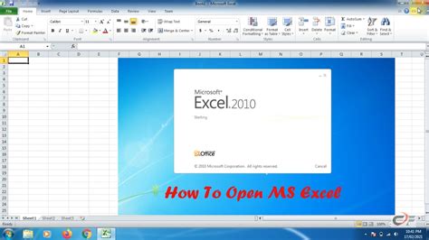 How To Open Microsoft Excel Youtube