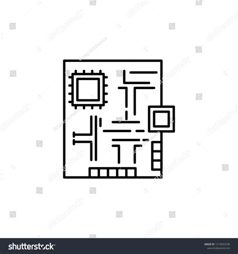 Electronic Protoboard Icon Element Robotics Engineering Stock Vector