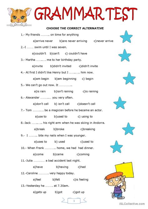 Grammar Test Exercises