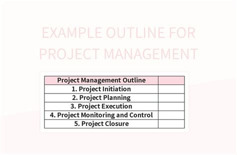 Project Plan Outline A Comprehensive Framework For Successful Project Management Excel
