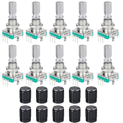 10pcs Ec11 Rotary Encoder360 Degree Rotary Encoder Code Switch 5 Pin 15mm 20mm