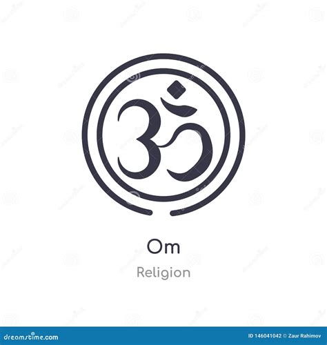 Om Outline Icon Isolated Line Vector Illustration From Religion Collection Editable Thin