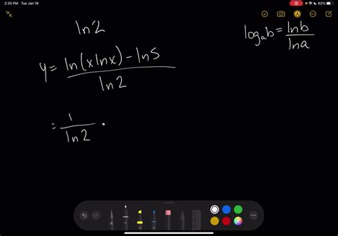 Solveddifferentiate The Function Y Log2 X Log5 X