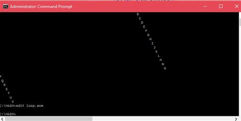 Assembly How Can I Print Alphabetical Letters Diagonaly Using Masm Stack Overflow