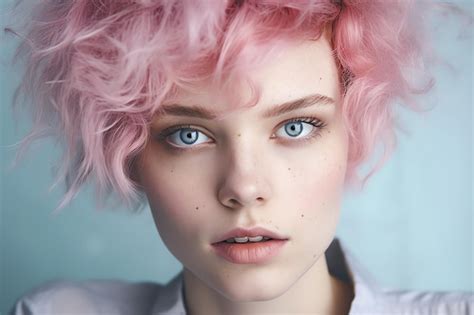 Premium Photo A Woman With Pink Hair