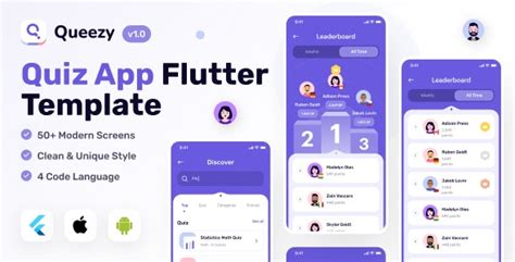 Queezy Quiz App Flutter Template Clean Codz