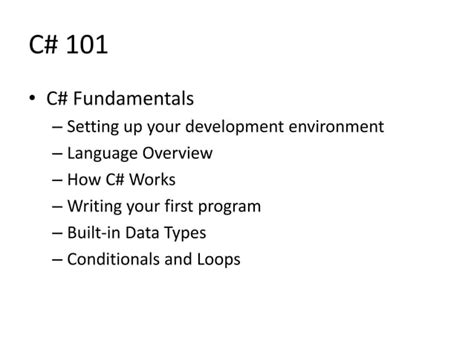 C 101 Intro To Programming With C Pptx Programming Languages