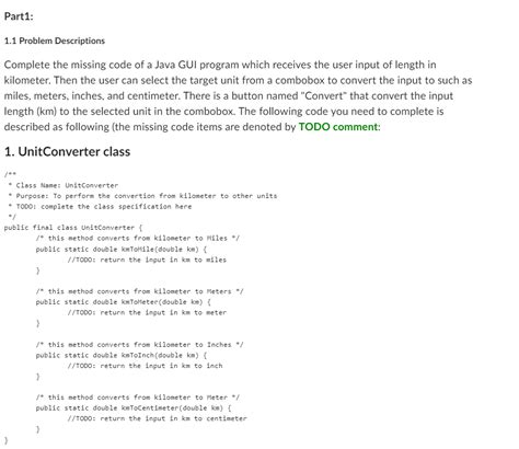 Solved 11 Problem Descriptions Complete The Missing Code Of