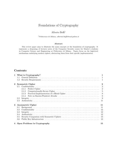 Pdf Foundations Of Cryptography