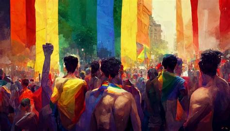 Premium Photo Gay Pride Beautiful Animated Illustration Pride March