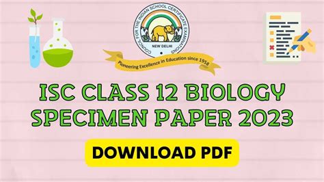 isc biology specimen paper 2023 cisce class 12 biology sample paper download pdf