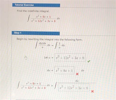 Solved Tutorial Exercise Find The Indefinite Integral X2