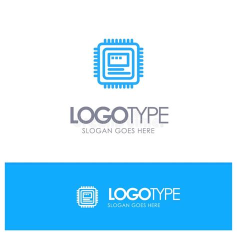 Cpu Storage Computer Hardware Blue Logo Line Style Stock Vector Illustration Of Electronics
