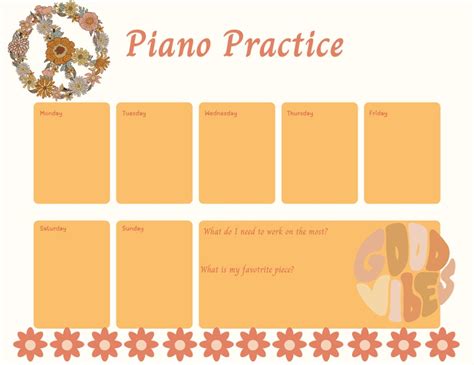 Piano Practice Charts Scale Tracker Practice Tracker Repertoire List