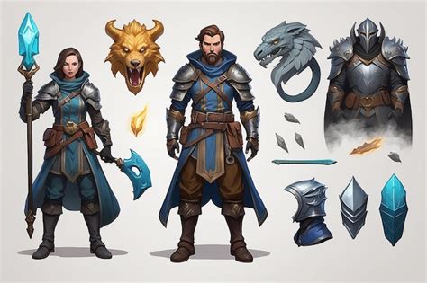 Roleplaying Game Character Illustration Mockup Premium Ai Generated Image