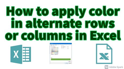 💻how to apply color in alternate rows or columns in excel💻 youtube