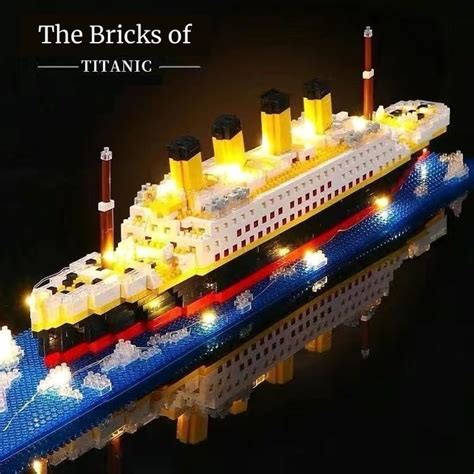 Jual Asli Blok Bangunan Kapal Titanic Bricks Kecil Lucu Untuk Pajangan Dinding Meja Kantor Ready