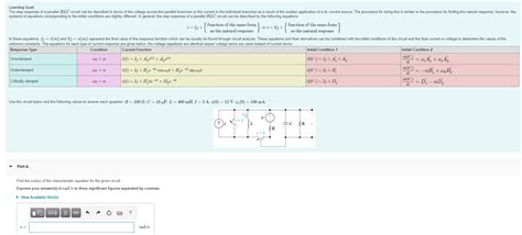 Solved Learning Goal The Step Response Of A Parallel RLC Chegg Com