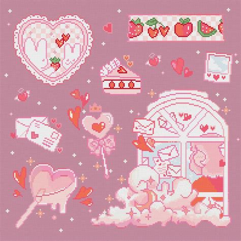 Love In Every Pixel Hand Charted Kit Jollygemshop