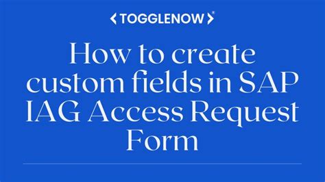 ppt how to create custom fields in sap iag access request form 1