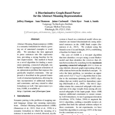 a discriminative graph based parser for the abstract meaning