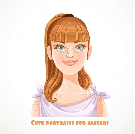 Belle Femme Rousse Avec Un Portrait De Taches De Rousseur Sur Le Visage