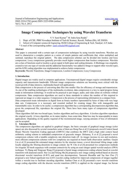 Wavelet Transform In Image Compression Ppt Science