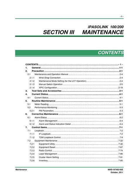 section iii maintenance ipasolink 100 200 download free pdf