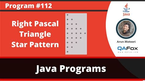 Java Program To Print Right Pascal Triangle Star Pattern Youtube