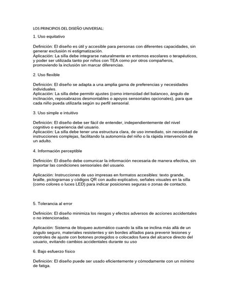 Los Principios Del Diseño Universal Pdf