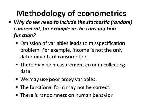 Econometrics And Software Application Econ 6031 Brief Review