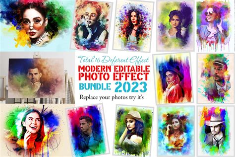 Photoshop Action 16 Modern Editable Photo Effect 2023
