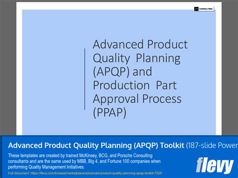 Advanced Product Quality Planning Apqp Toolkit Ppt Slide Deck