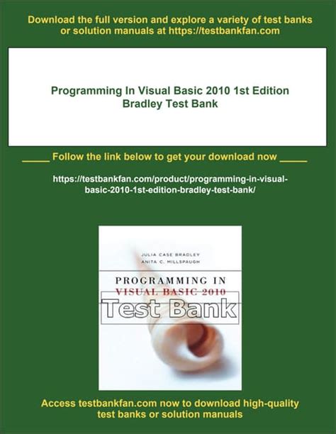 Programming In Visual Basic 2010 1st Edition Bradley Test Bank Pdf