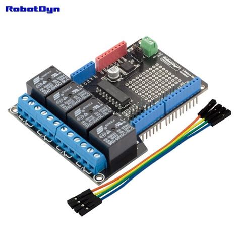 Relay Shield For Arduino Uno 4 Relays Robotdyn Vanallesenmeer