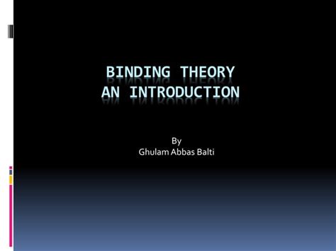 Binding Theorypptx