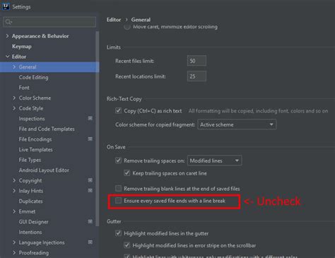 Intellij IDEA Disable Auto Adding New Line At The End Of The File