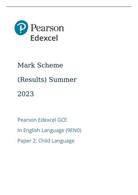 Pearson Edexcel Gce English Language Advanced Paper 2 June 2023 Question Paper And Mark Scheme