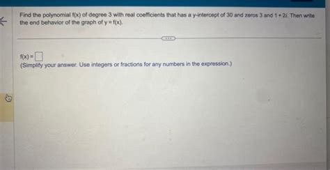Solved Find A Polynomial Equation Of Least Possible Degree