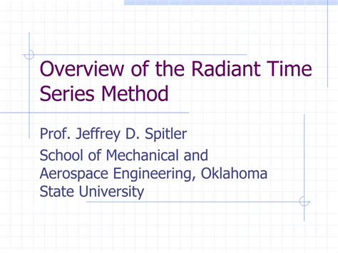 Pdf Fundamentals Of The Radiant Time Series Method Of The Radiant