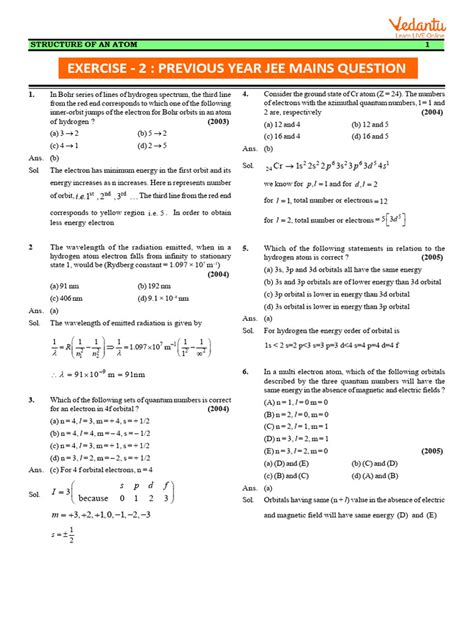 Structure Of An Atom Ex 2 Pdf Electron Atomic Orbital